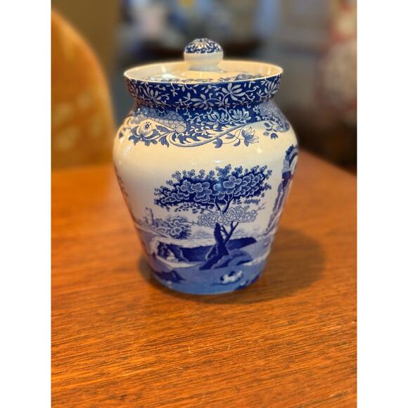 Spode | Accents | Vintage Spode Blue Italian Storage Jar H8cm England ...